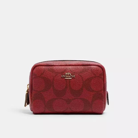 Coach | Bags | Coach Mini Boxy Cosmetic Case In Signature Canvas | Poshmark